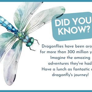 Dragonfly Fun Facts Lunchbox Notes: Kids Learning Cards (PDF) - Etsy
