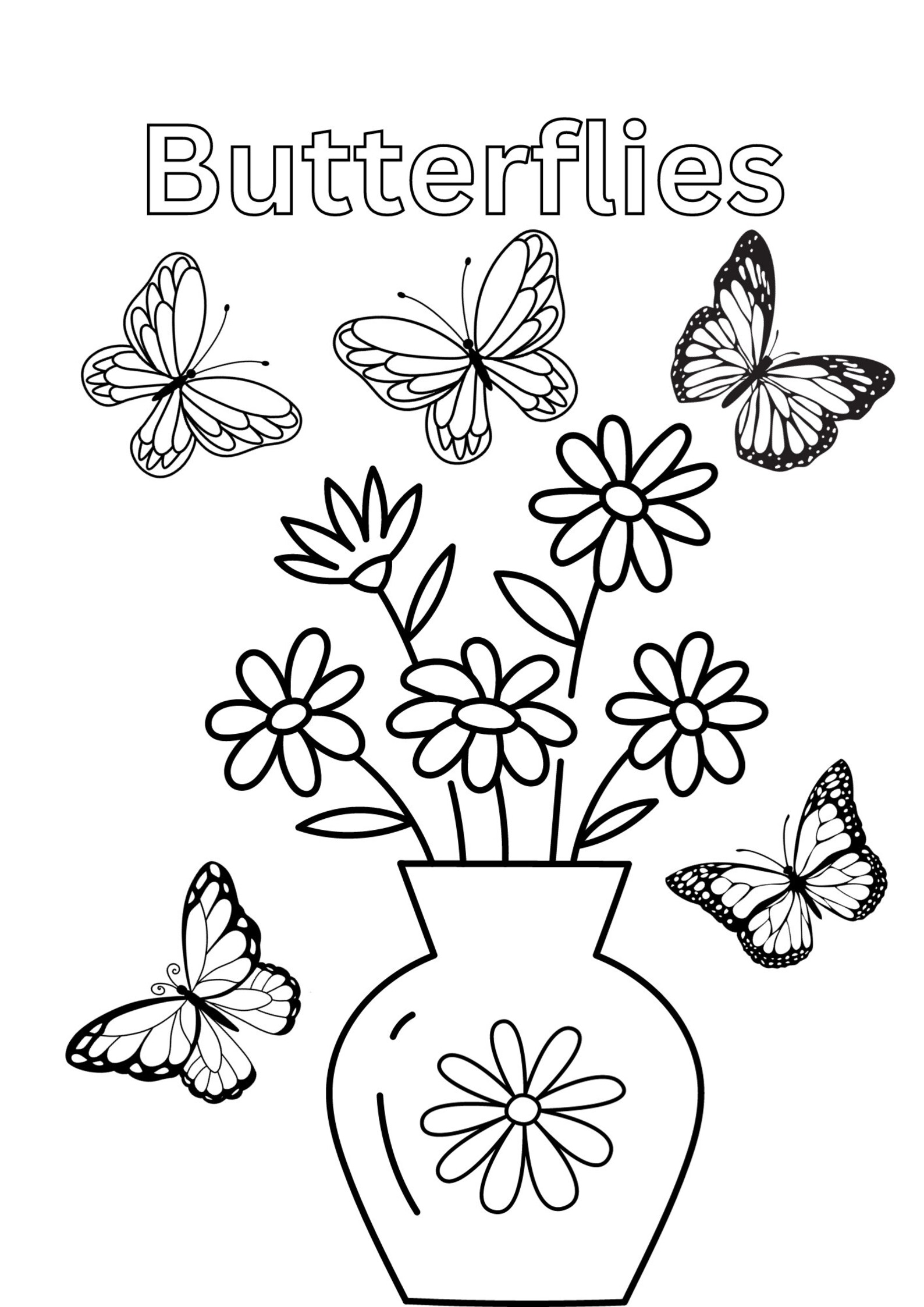 Butterfly Coloring Pages for Kids: Spring Activity (PDF) - Etsy