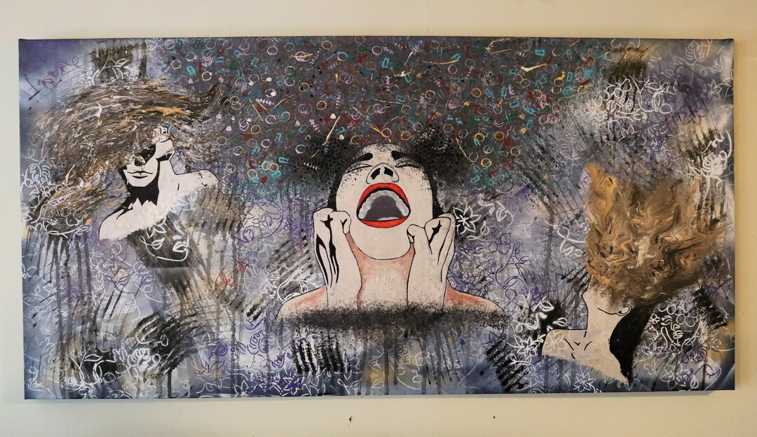 24x48x1.5 Original Acrylic Canvas / BPD' Borderline Personality ...