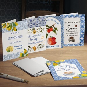 Teacher Appreciation Card Teacher Thank You Note Blank Teacher Thank ...