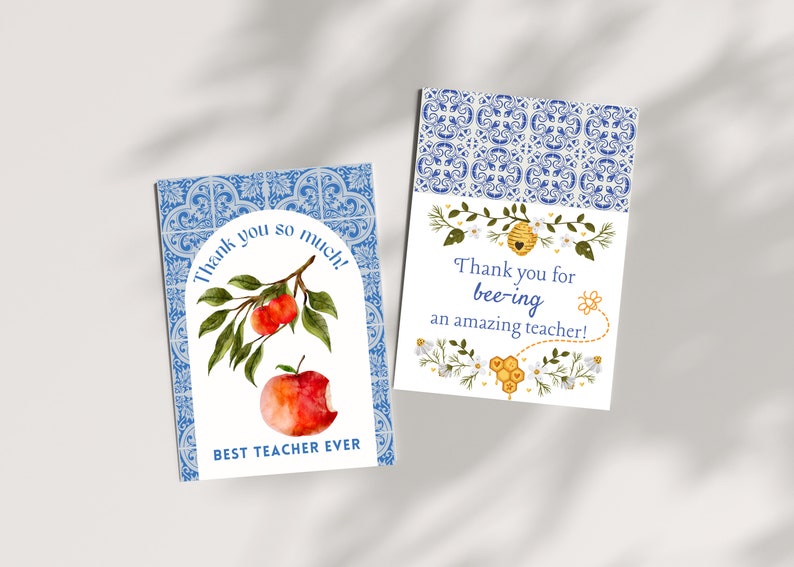 Teacher Appreciation Card Teacher Thank You Note Blank Teacher Thank ...