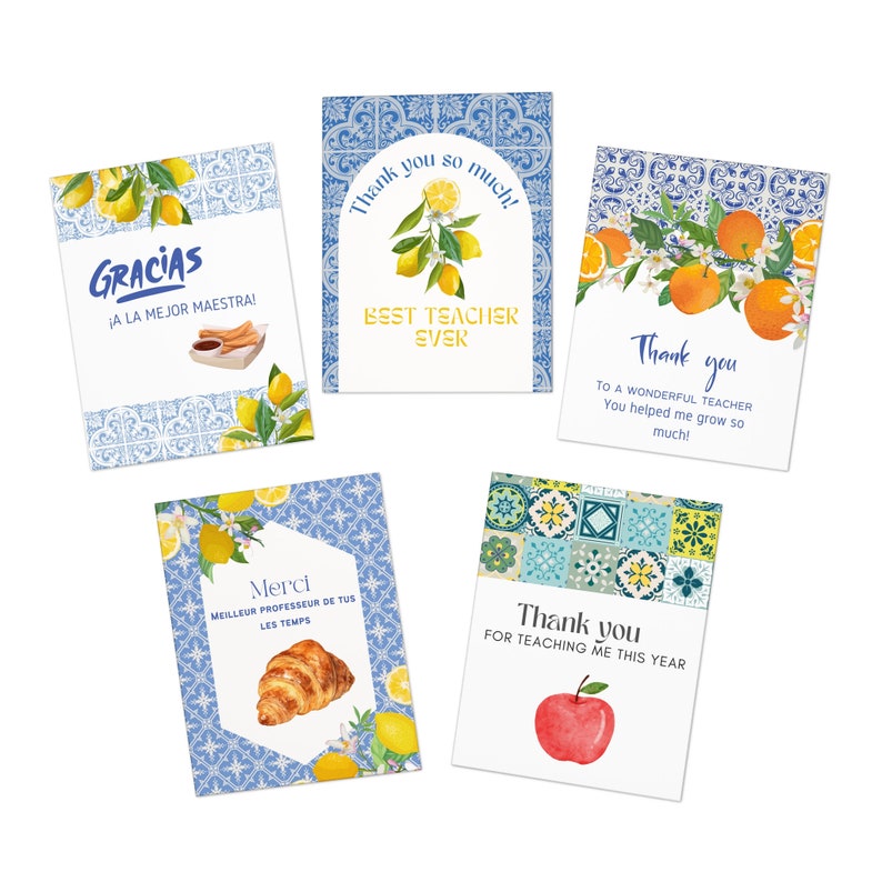Teacher Appreciation Thank You Teacher Card Thank You Spanish Teacher ...