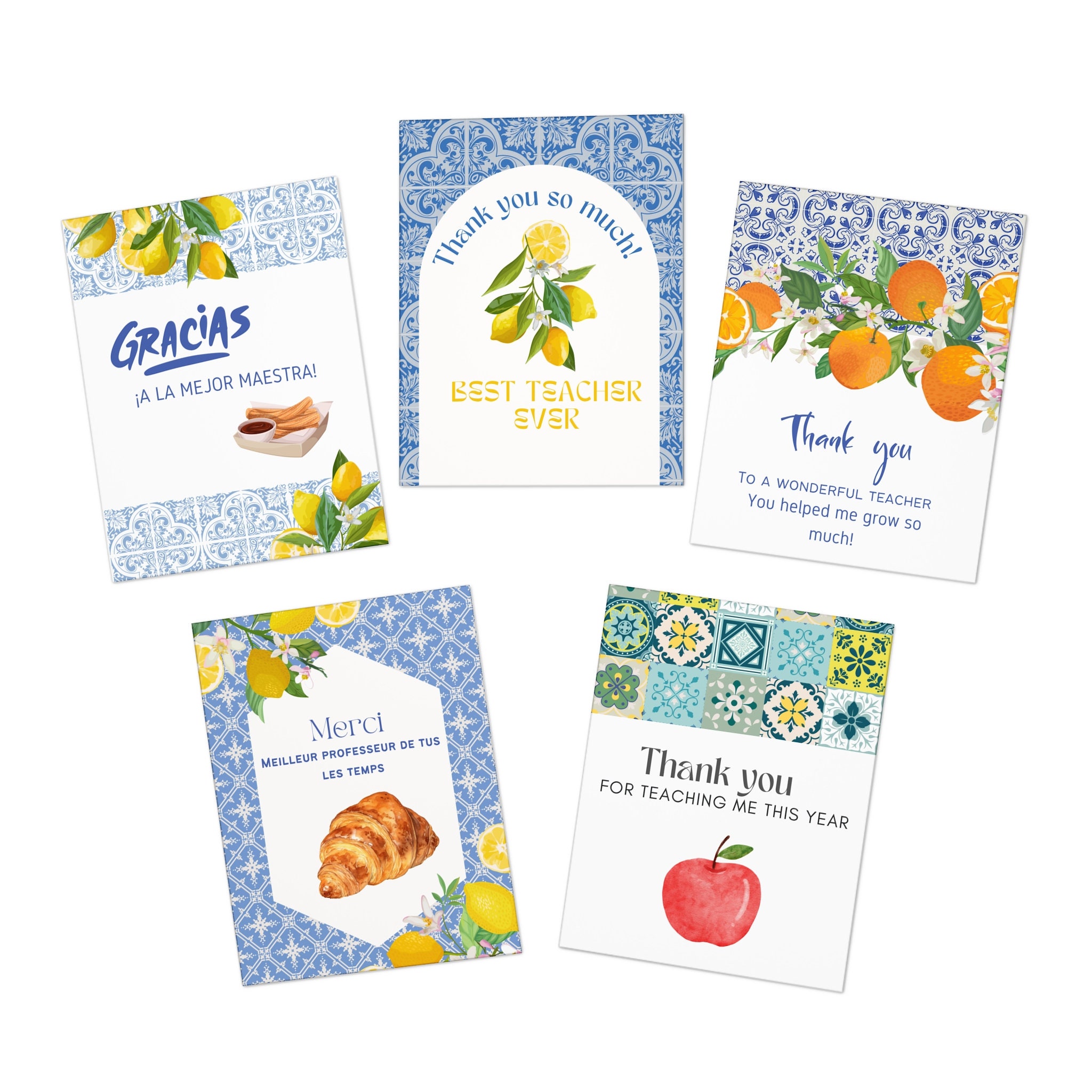 Teacher Appreciation Thank You Teacher Card Thank You Spanish Teacher ...