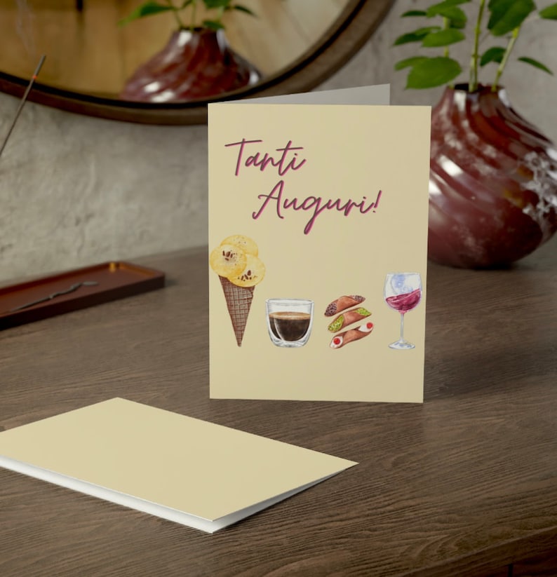Italian Birthday Card Tanti Auguri Many Wishes Italy Theme Celebration ...
