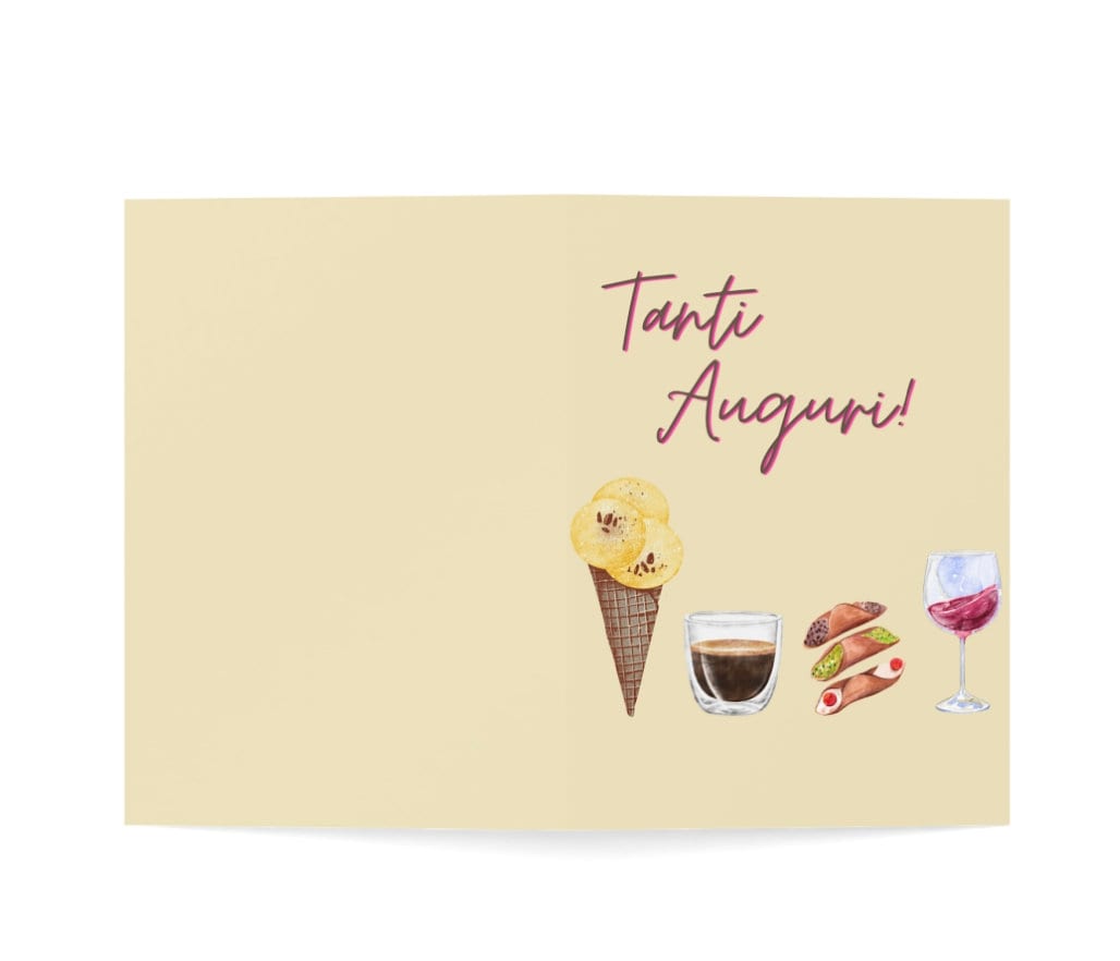 Italian Birthday Card Tanti Auguri Many Wishes Italy Theme Celebration ...