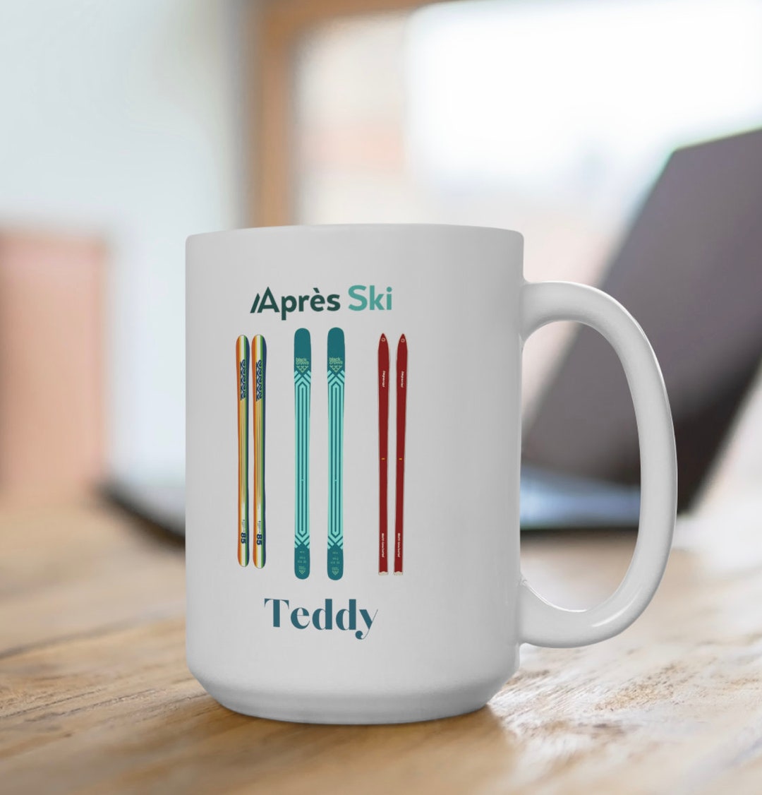 Custom Apres Ski Mug Retro Ski Graphic Coffee Cup Gift for Ski Chalet ...