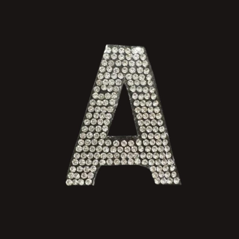 Crystal Luminous Letter Patches Iron on Alphabet Embroidery Stones ...