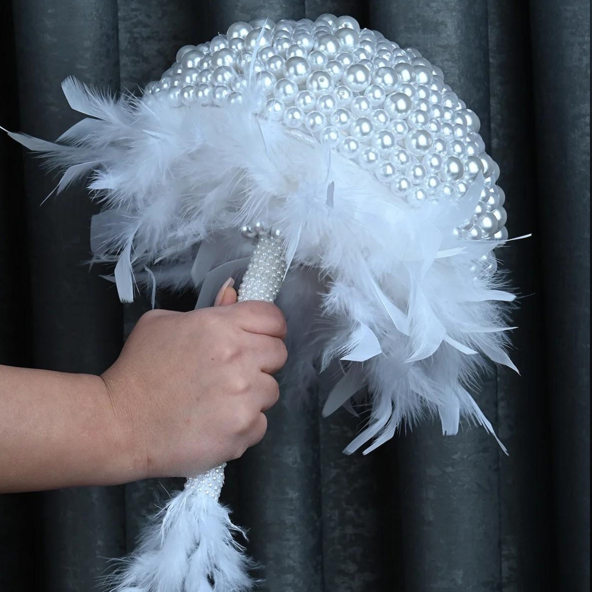 Pearl Bridal Bouquet L Luxury Wedding Bouquets L Pearl Wedding Flowers ...