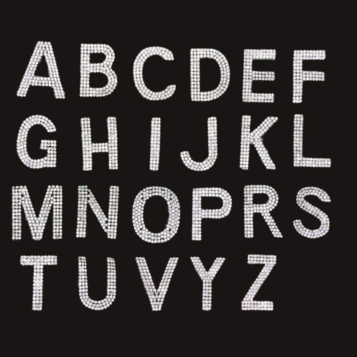 Crystal Luminous Letter Patches Iron on Alphabet Embroidery Stones ...