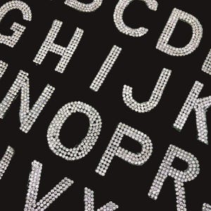 Crystal Luminous Letter Patches Iron on Alphabet Embroidery Stones ...