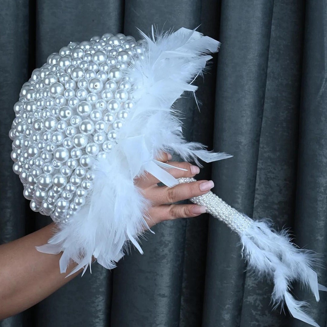 Pearl Bridal Bouquet L Luxury Wedding Bouquets L Pearl Wedding Flowers ...