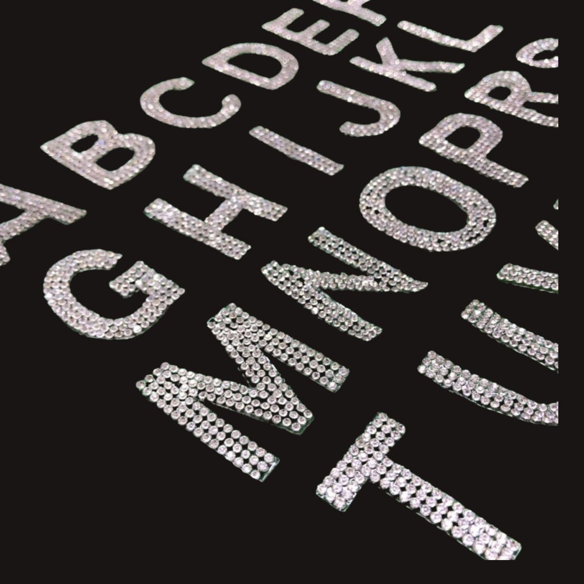 Crystal Luminous Letter Patches Iron on Alphabet Embroidery Stones ...