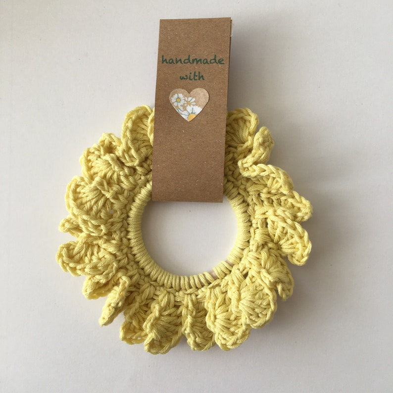 Flower Design Handmade Crochet Hair Scrunchie - Etsy