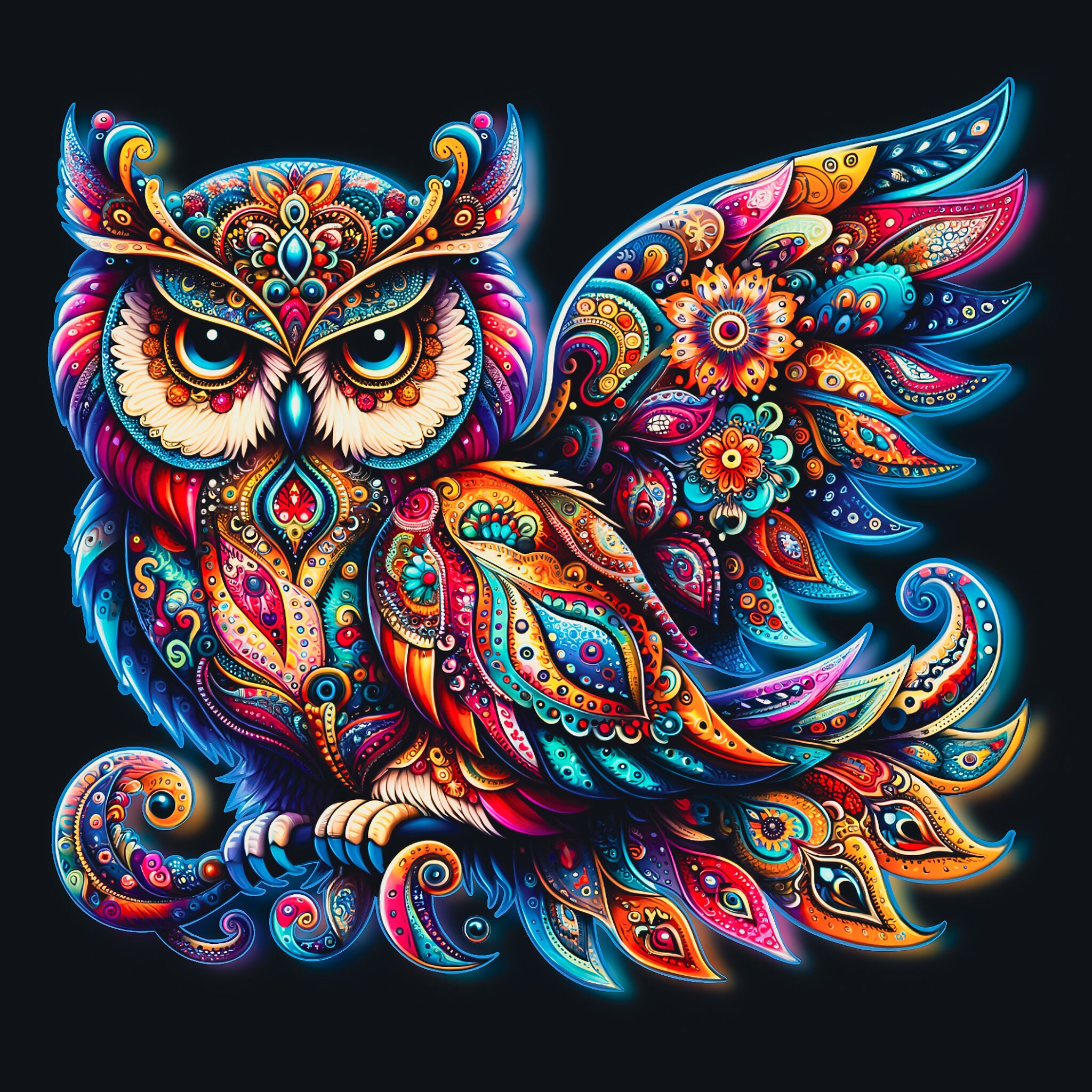 Bright and Colorful Owl Digital Download - Transparency - PNG - 300DPI ...