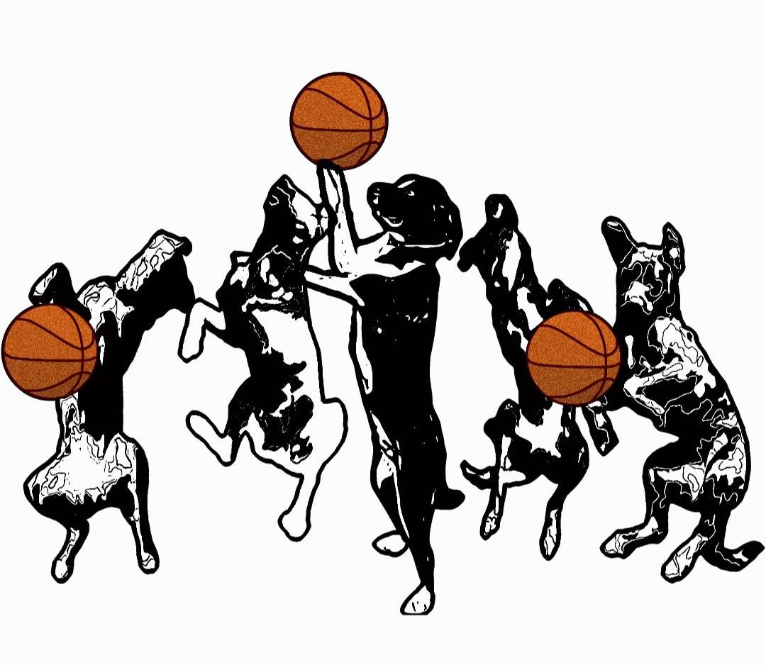 Basketball Dogs, Digital Wall Art, Digital Art for Download. Printable ...
