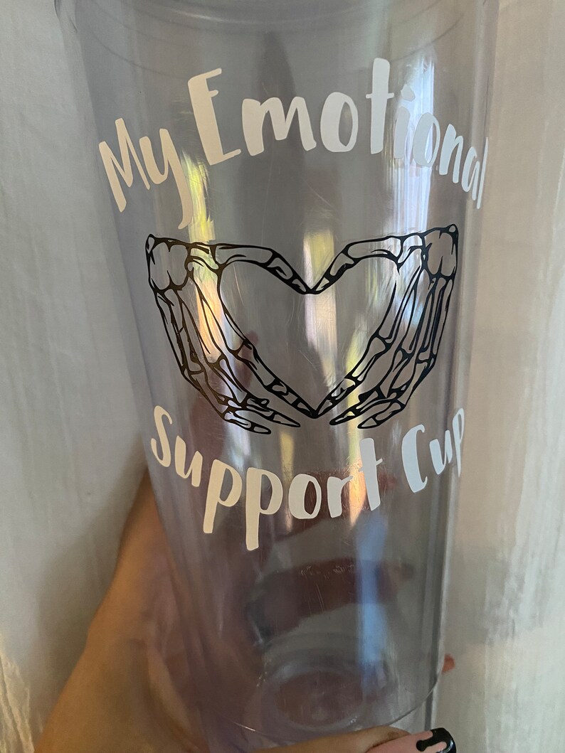 Emotional Support Cup Vinyl Sticker - Etsy