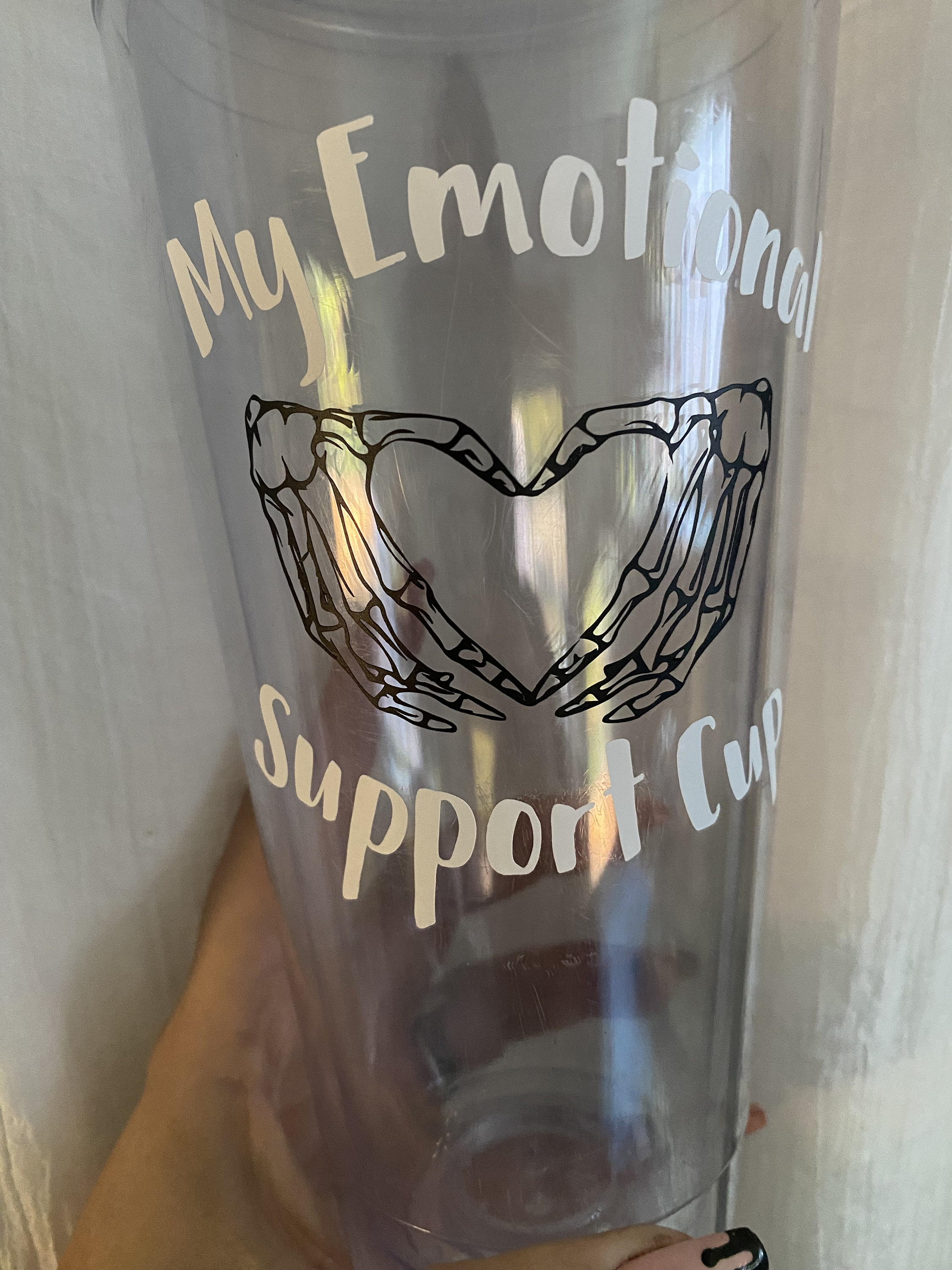 Emotional Support Cup Vinyl Sticker - Etsy