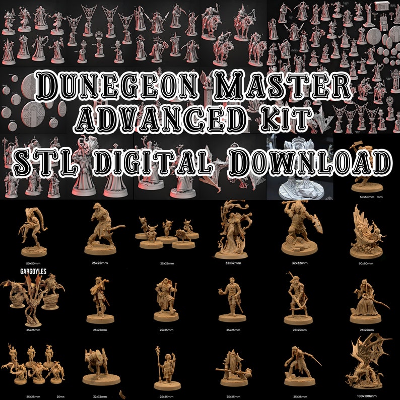 Dnd Stl Bundle Dungeon Master Starter Kit Stl DM Advanced Set Miniatures 28 Mm Stl Dungeons and ...