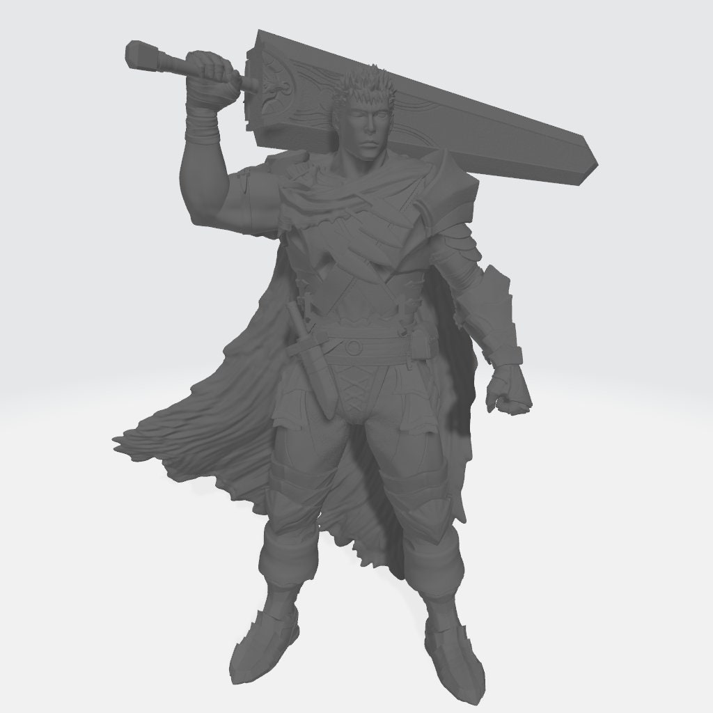 Berserk Stl Guts Stl Dark Swordman Stl Miniature Stl Fantasy Character ...