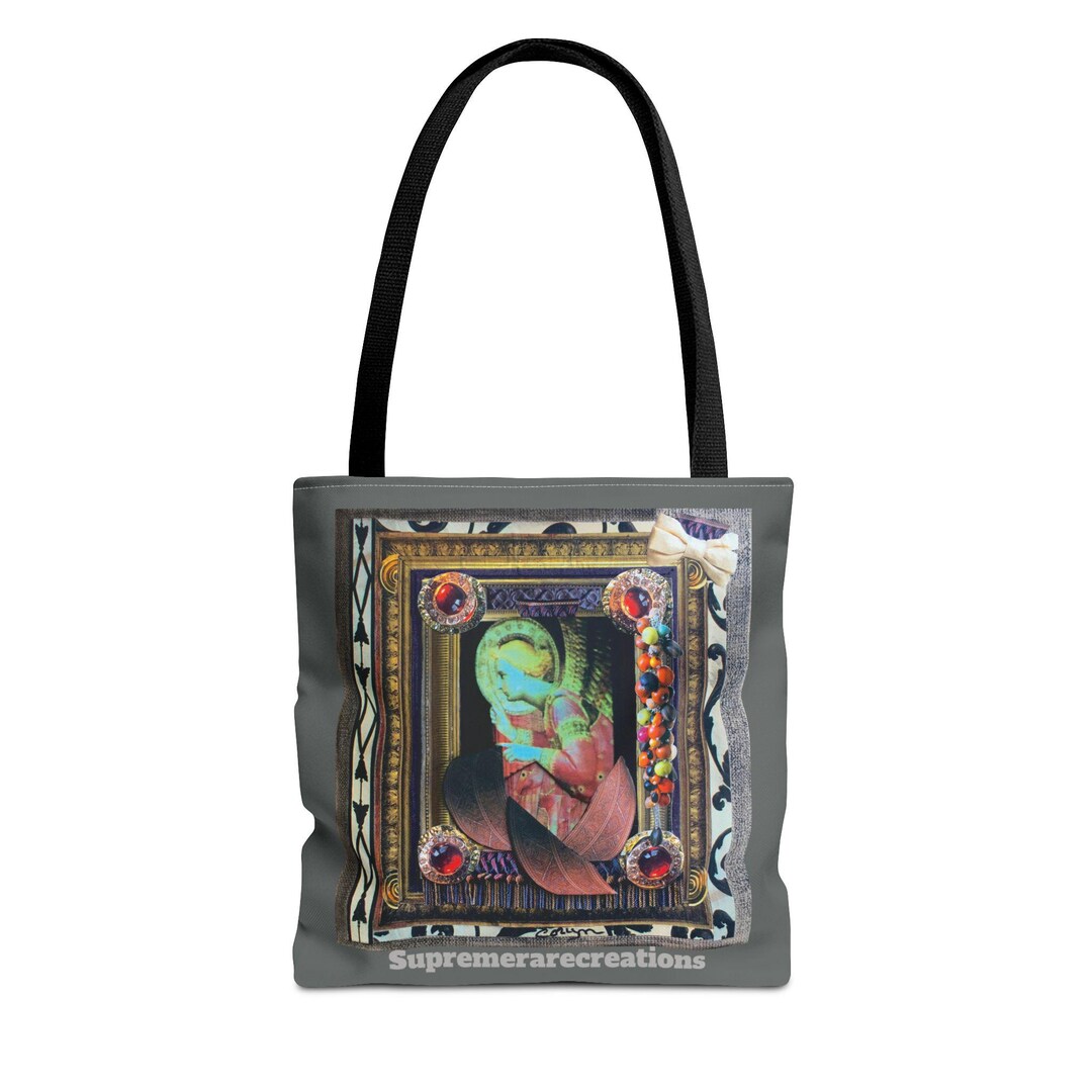 Red Gold & Yellow Boho Tote Bag With Shushing Angel Scenery Motif Fine ...