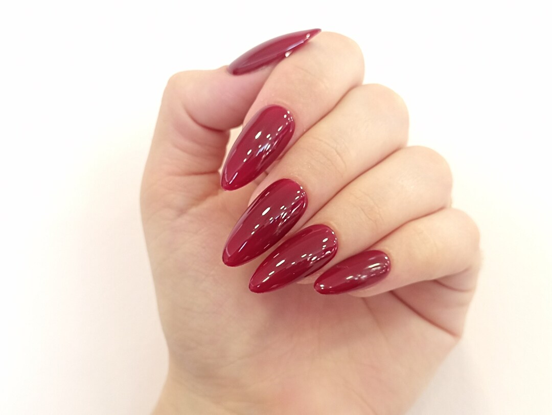 Classic Red Royalty Burgundy Bordeaux Handmade Handcrafted Press-on ...