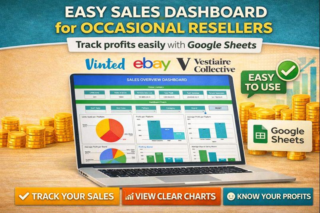 Sales Dashboard for Occasional Sellers | Google Sheets Reseller Sales ...