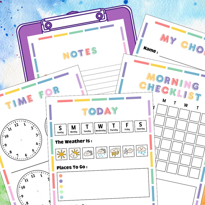 Kids Command Center Set, Kids Printable Planner, Kids Weekly Planner ...