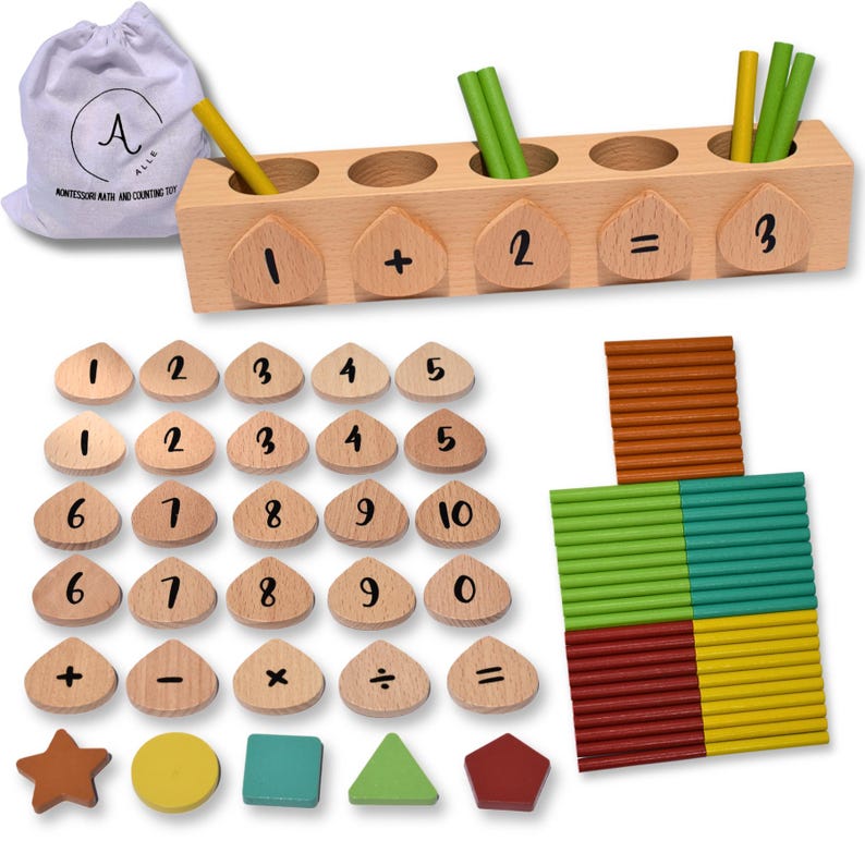 Montessori Math Toy Montessori Math Manipulatives for Kids With 81 ...