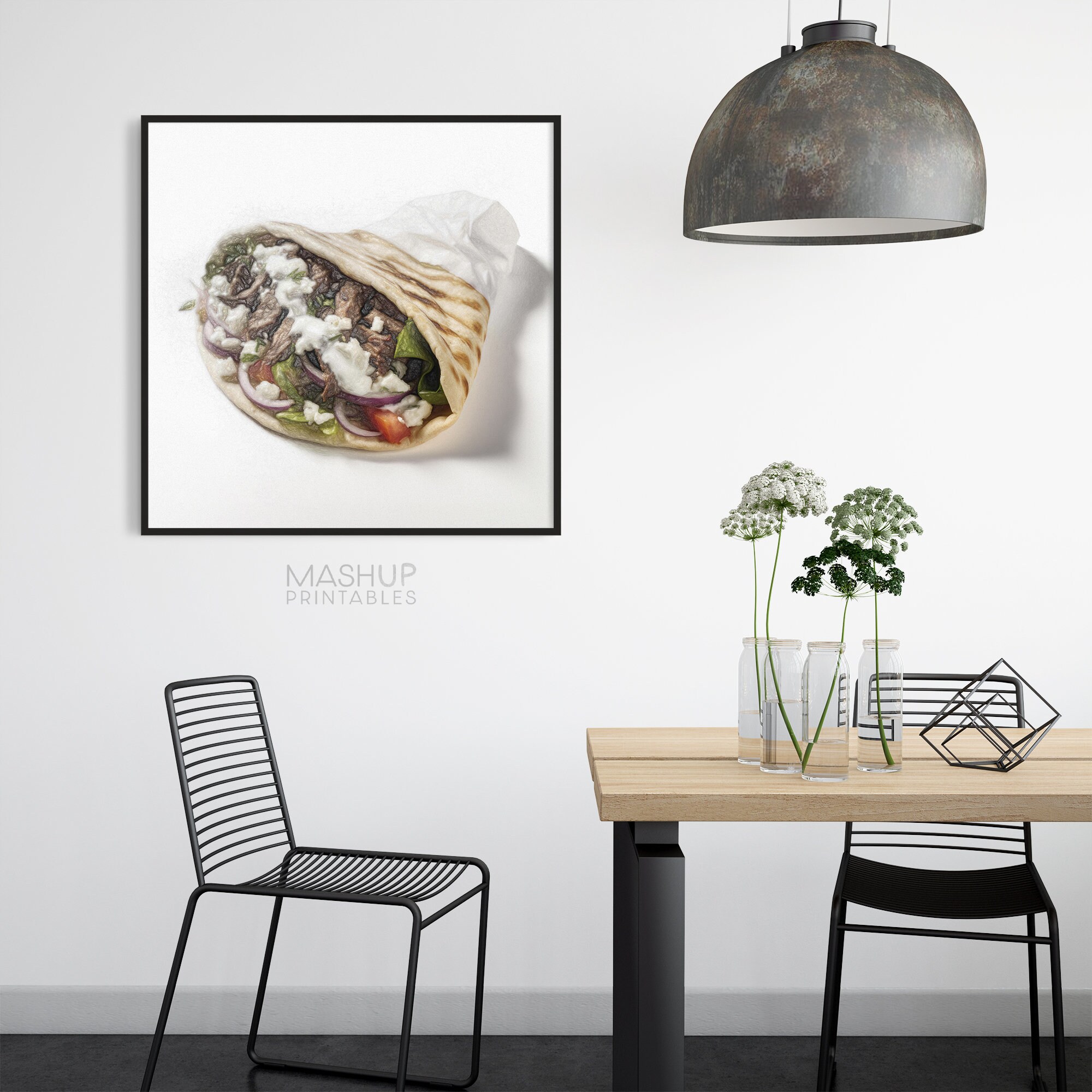 Gyro Poster Download, Kitchen Wall Art Printable, Greek Food Print ...