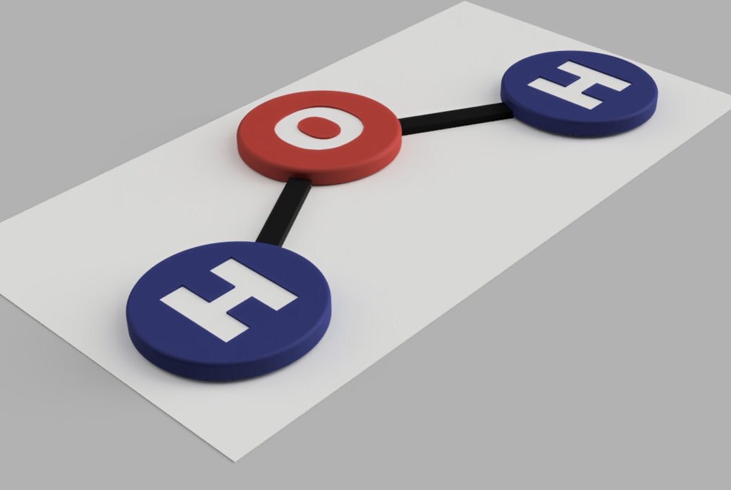 Educational 3D Printed Water H2O Molecule Wall Art - Classroom Decor ...