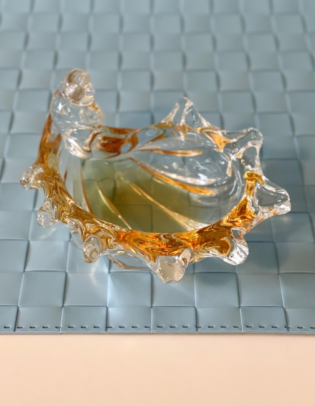 Vintage Orange Yellow Blown Glass Sea Shell Collectible - Etsy