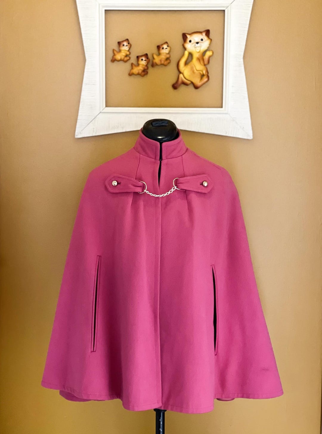 Vintage 1960 Pink Cape Coat - Etsy