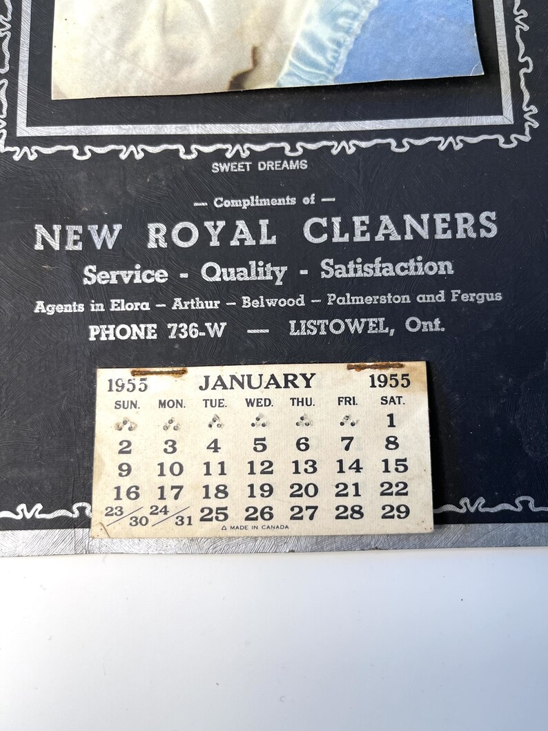 Vintage New Royal Cleaner Advertising Calendar 1955 - Etsy