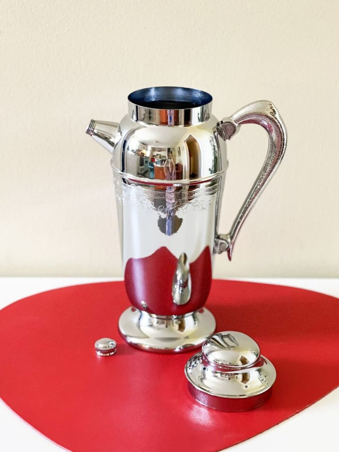 Vintage Chrome Pitcher Teapot Coffee Pot Vintage Art Deco Style 1940 - Etsy