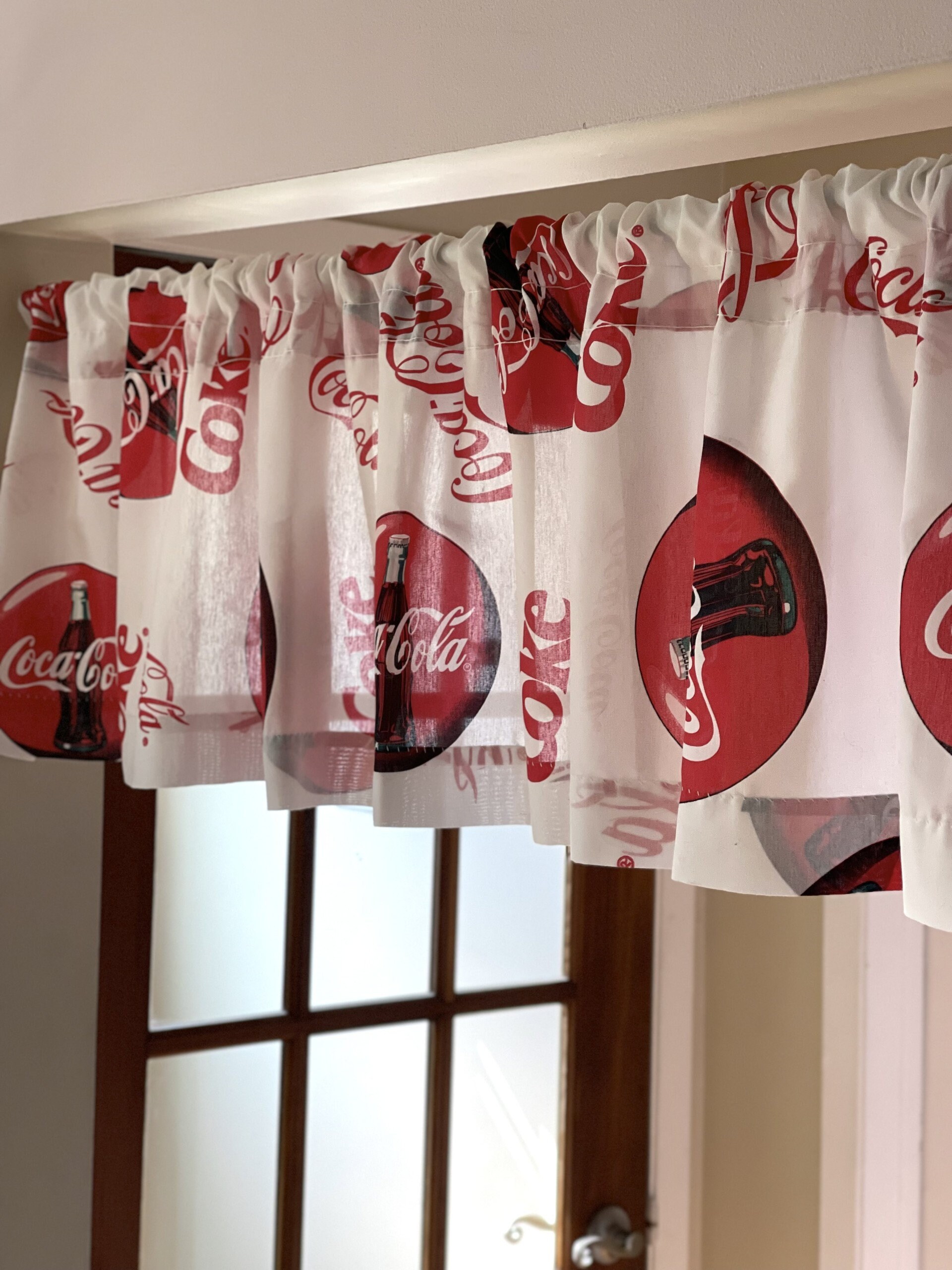 Vintage Coca-cola Fabric Curtain Valence Retro Look - Etsy