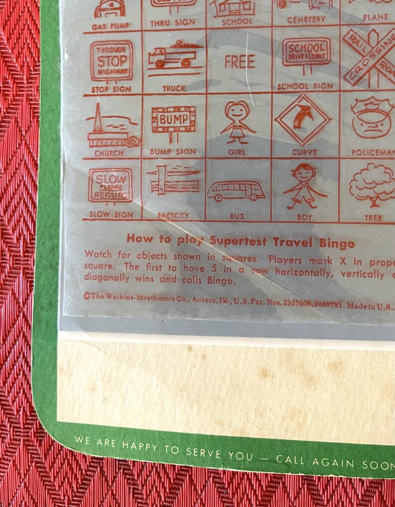 Vintage 1960 Rare Supertest Travel Bingo Game - Etsy