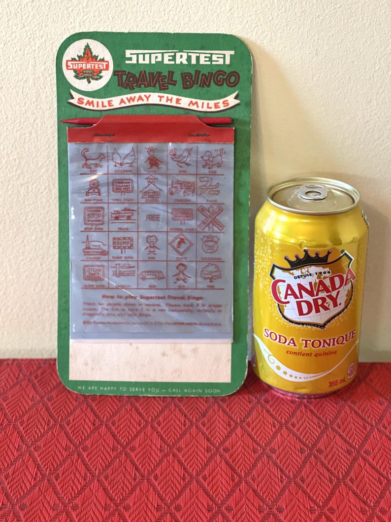 Vintage 1960 Rare Supertest Travel Bingo Game - Etsy