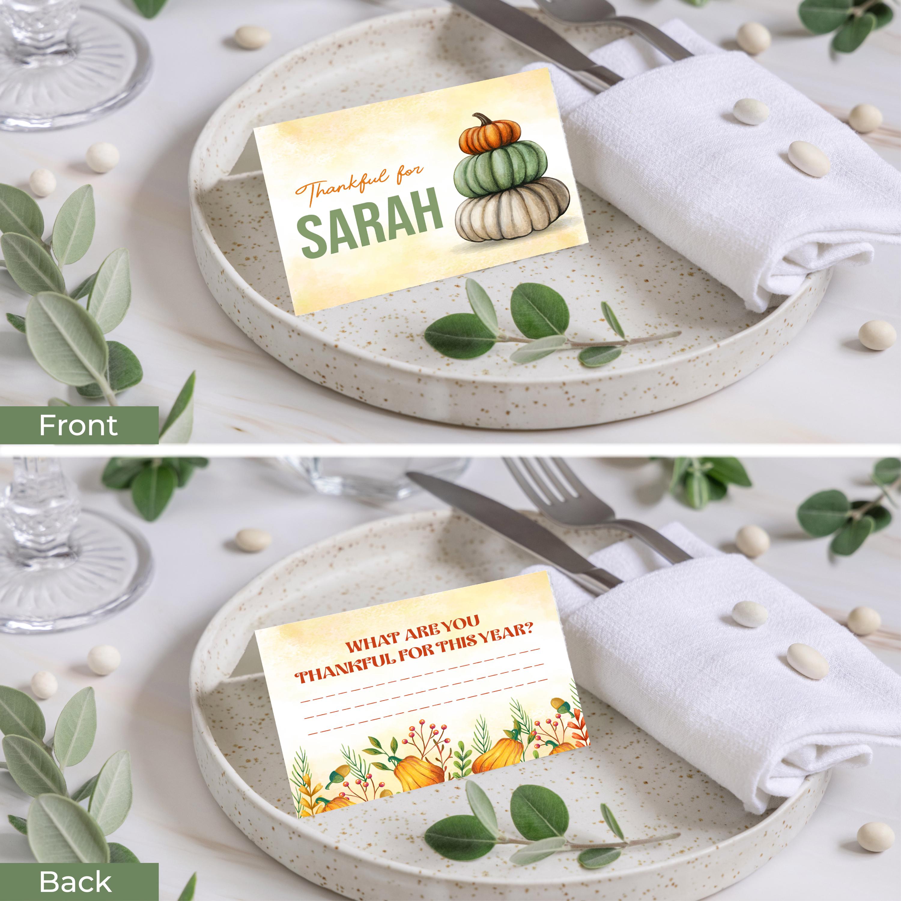 Fall Place Card Template | Printable Thanksgiving Friendsgiving Name ...