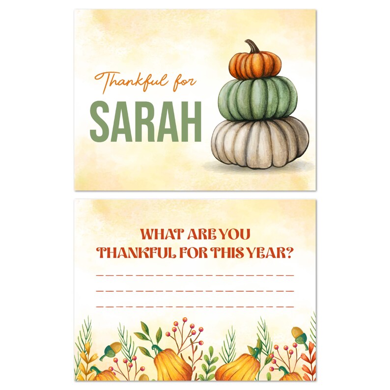 Fall Place Card Template | Printable Thanksgiving Friendsgiving Name ...
