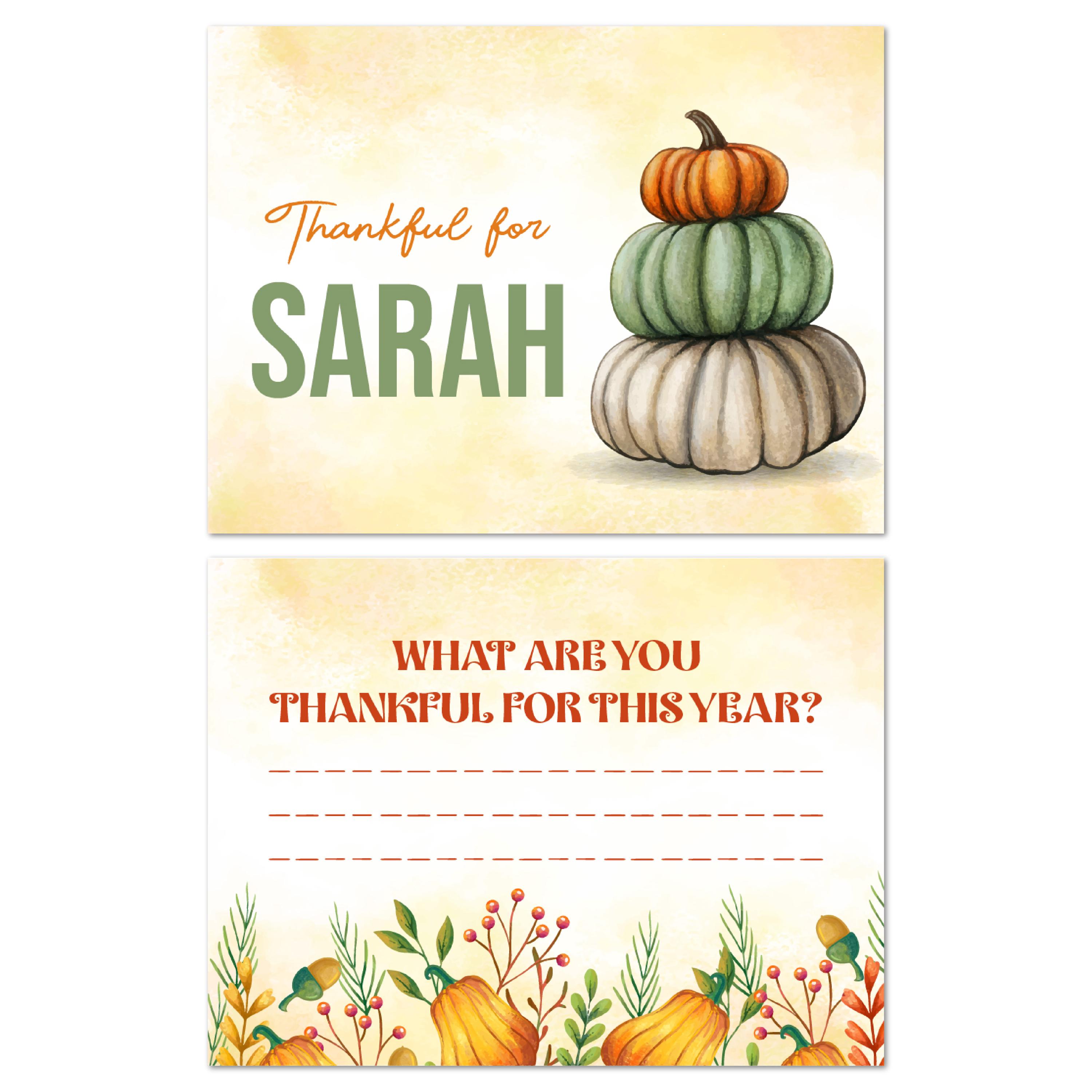 Fall Place Card Template | Printable Thanksgiving Friendsgiving Name ...