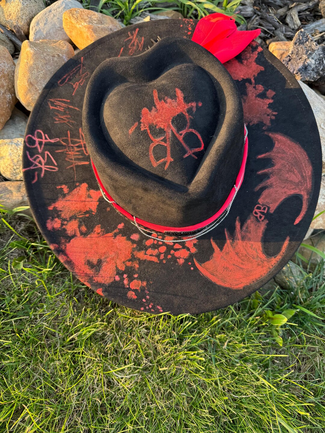 Custom Concert Hat: Steampunk Rocker Style With Band Logos, - Etsy