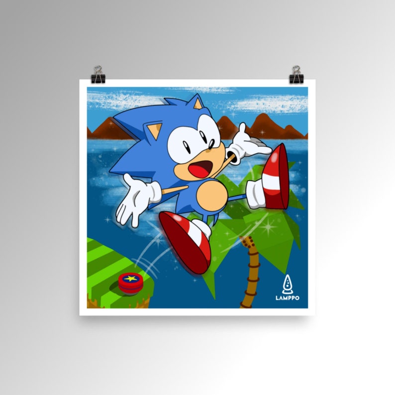 Classic Sonic Poster - Etsy
