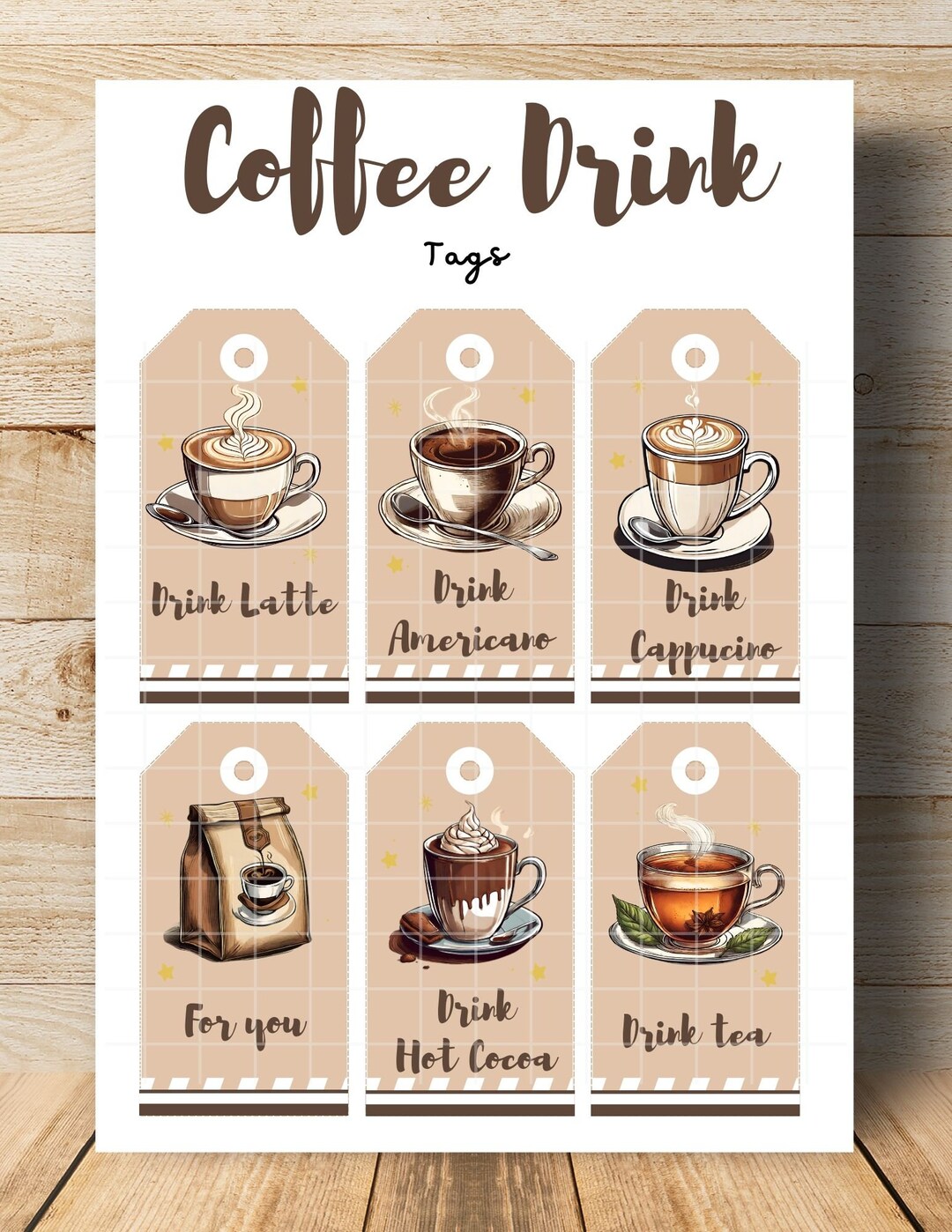 Valentine Teacher Latte Coffee Drink Tag/tag Printable/seller Tag/hang ...