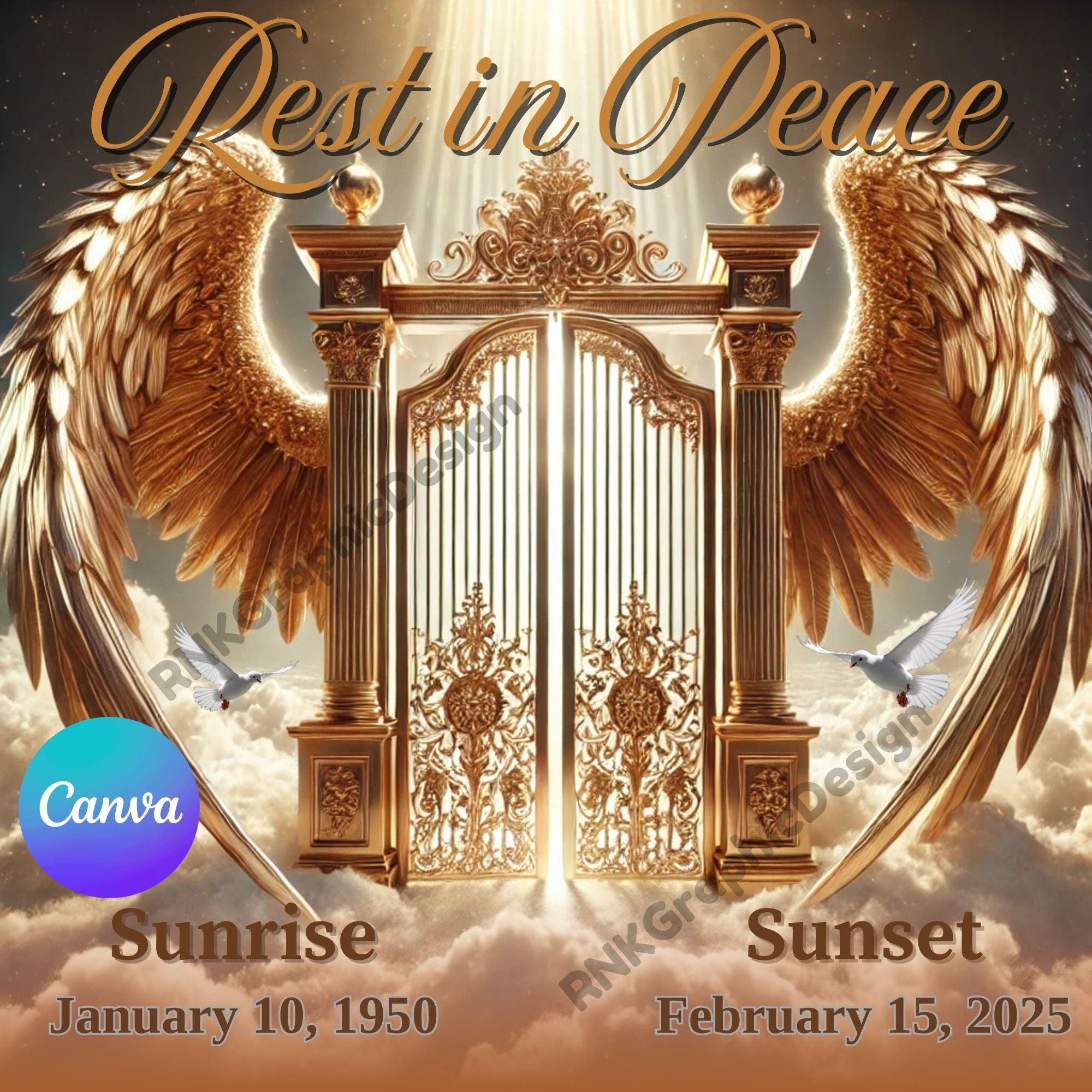 4 Memorial-digital Templates for Your Special Memorial Photo, Template ...