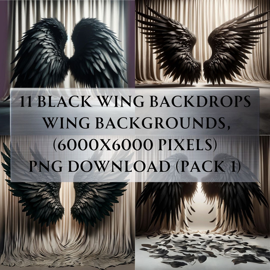 11 Black Wing Backdrops, Backdrops Decoration, Angel Wing Backdrop ...
