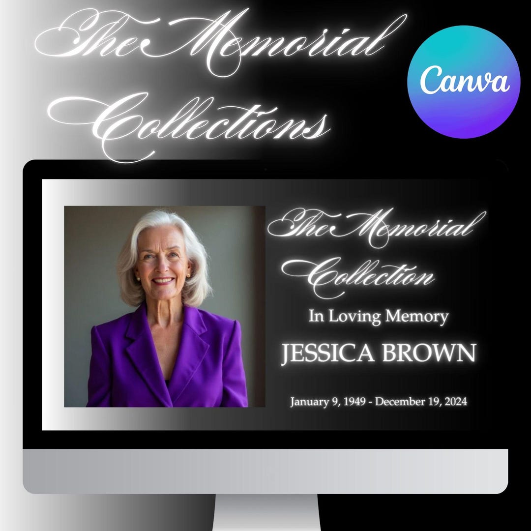 Funeral Photo Tribute Template – Editable Canva Slideshow – Memorial ...