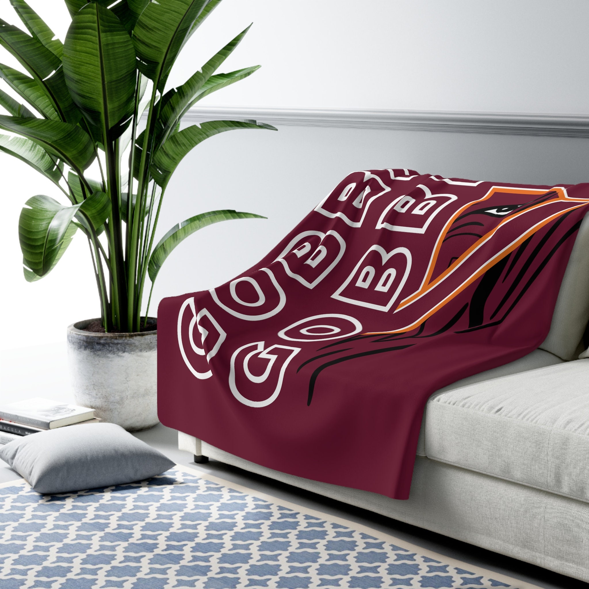 Vtech Blanket Maroon and Orange Fleece Blanket College Dorm Vtech Polar ...