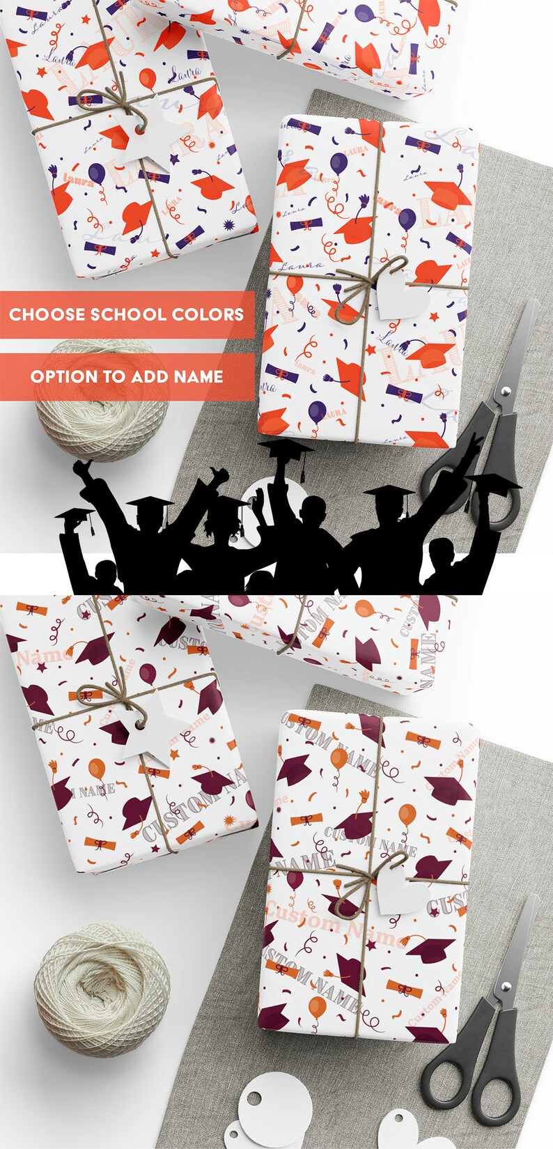 Graduation Wrapping Paper for Graduation From College School Colors ...