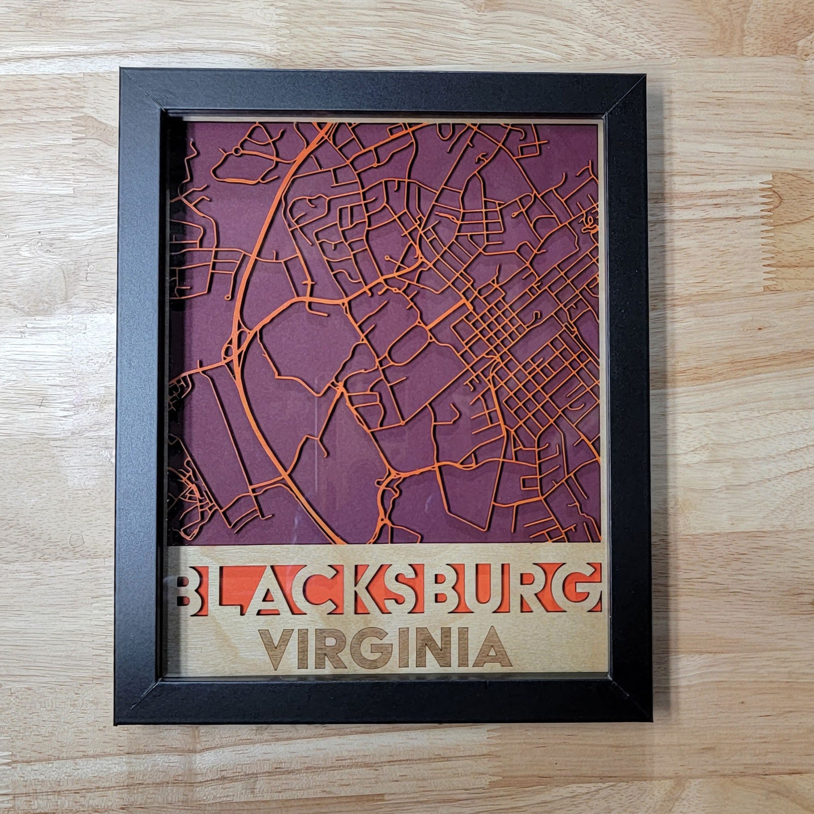 Custom College Wood Map Personalized University Map of College Campus ...