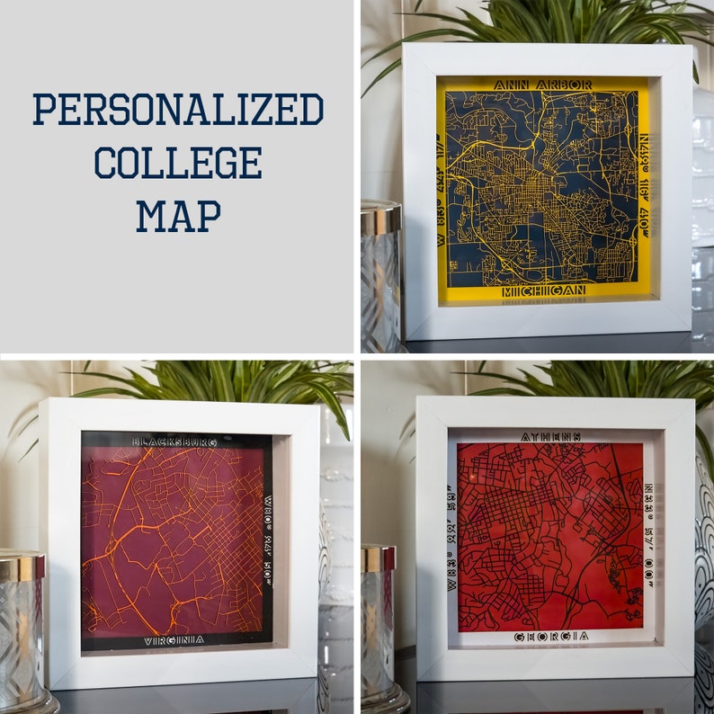 Custom College Map Personalized University Map of College Campus ...